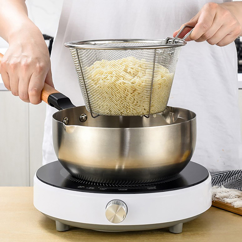 French Chip Frying Strainer Basket Stainless Steel Deep Fry Basket ...