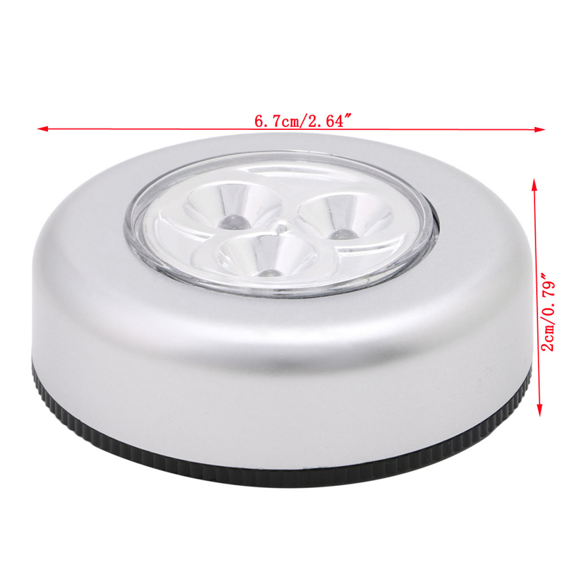 【BorderBloom】3 LED Touch Light Push Night Light Home Wall Camping ...