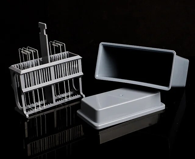 Plastic Staining Tank Staining Rack 24 Pieces Of Plastic Slide Staining ...