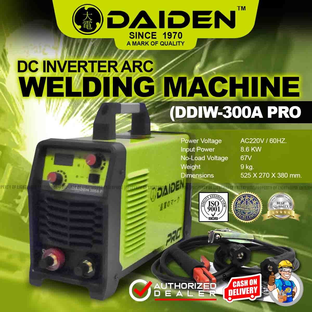 DAIDEN Japan 300A Welding Machine DDIW DC Inverter PRO ARC (DDIW-300A ...
