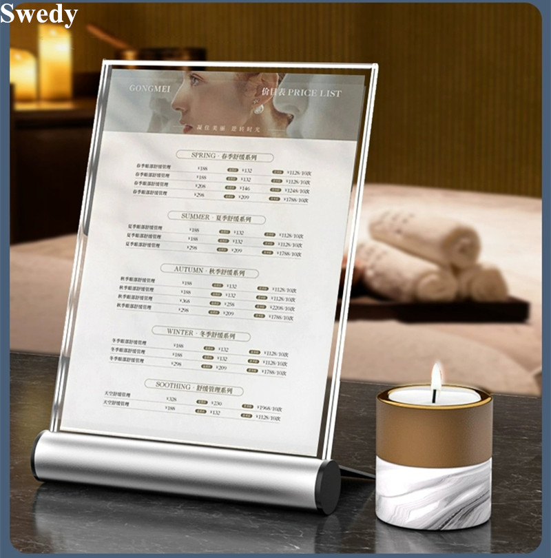 A6 10x15cm Countertop Acrylic Sign Holder Stand QR Payment Board Menu ...