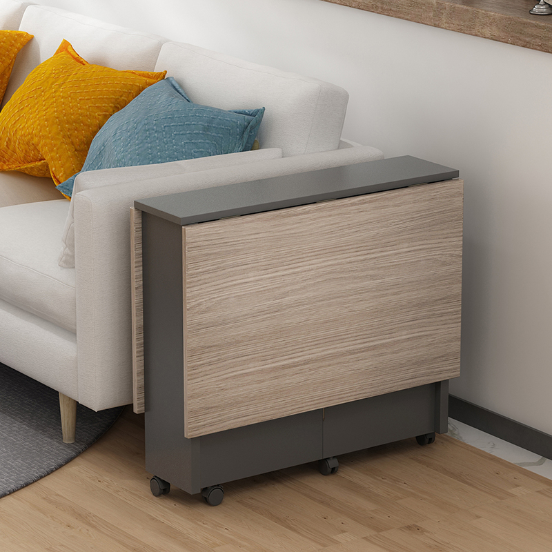 Foldable Solid Wood Dining Table Combination Modern Simple Home Wheeled ...