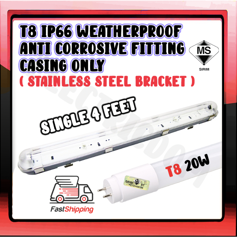 LED T8 2FT/4FT Stainless Bracket Anti Corrosive Fitting Weatherproof ...
