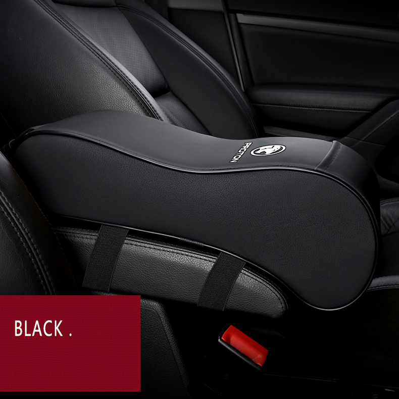 Leather Car Central Armrest Soft Pad Black Auto Center Console Arm Rest ...