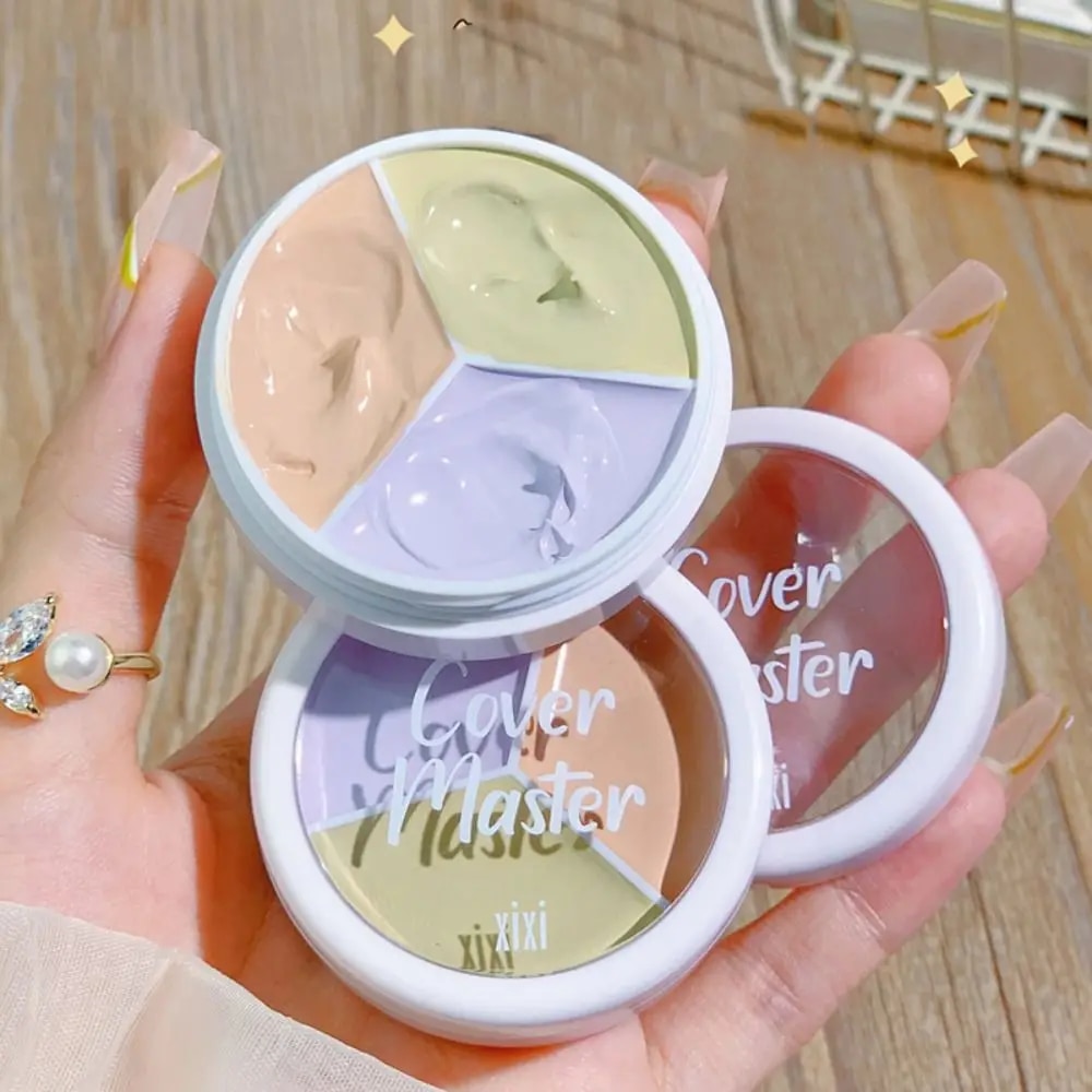3-Color Concealer Palette Foundation Cream with Brush Suit for All Skin ...
