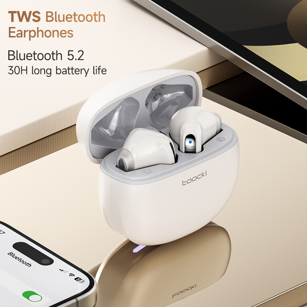Toocki Tai nghe Bluetooth Tai nghe không dây TWS Tai nghe giảm tiếng ồn điều khiển bằng cảm ứng ...