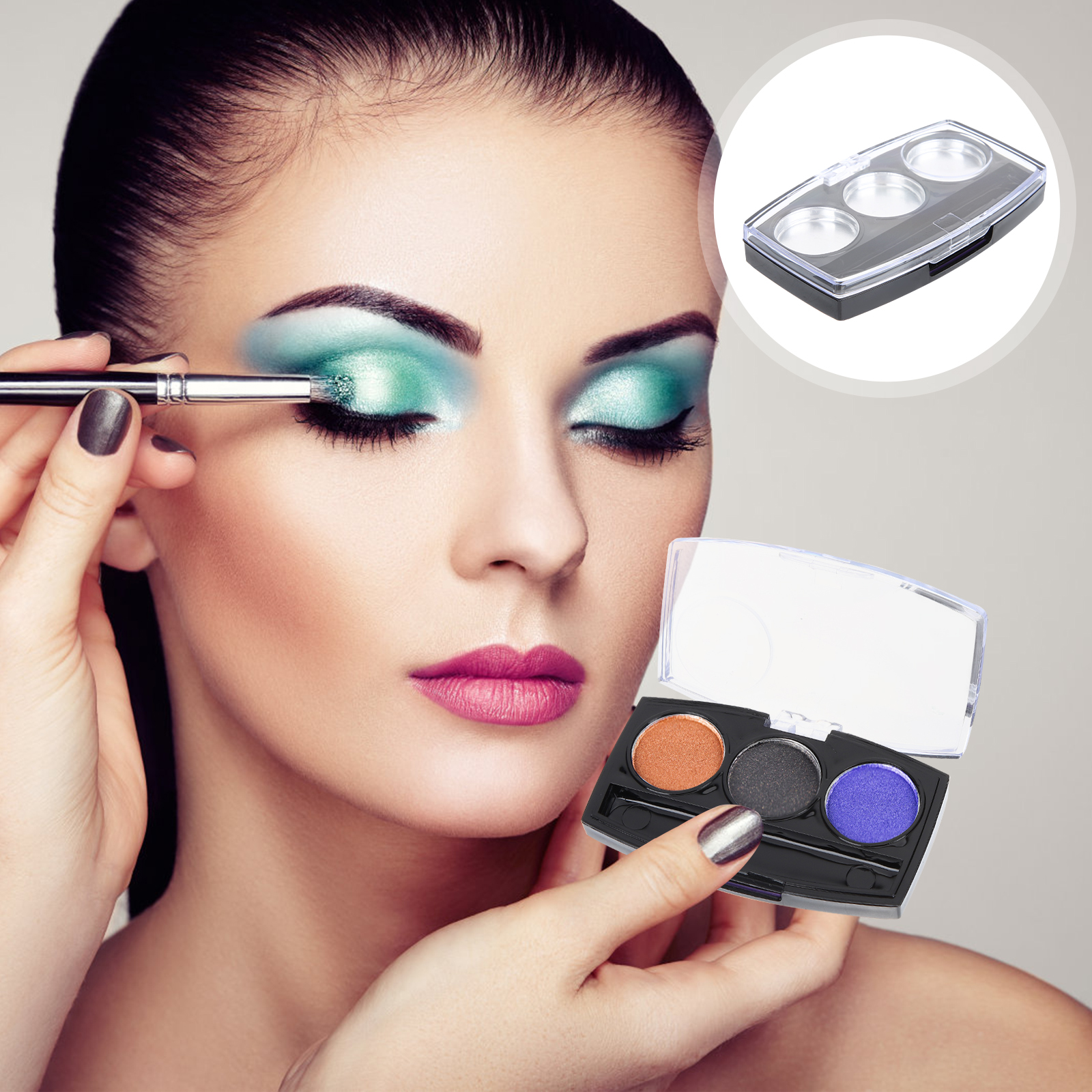 10 Pcs Eyeshadow Container Makeup Pallet Palette Pigment Tray Lipstick ...