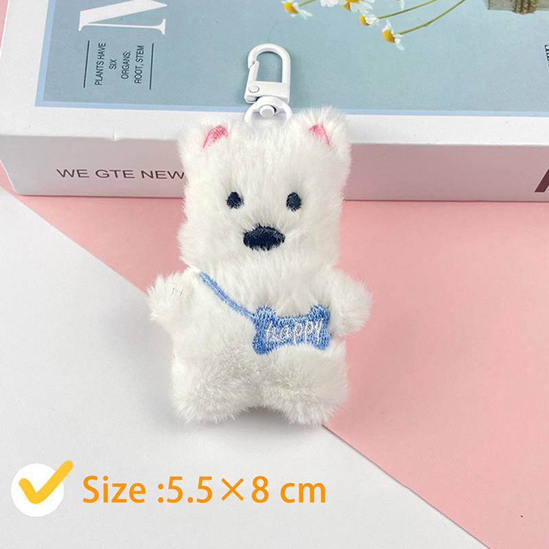 Cartoon New West Highland Puppy Plush Doll Headset Puppy Keychain Bag ...