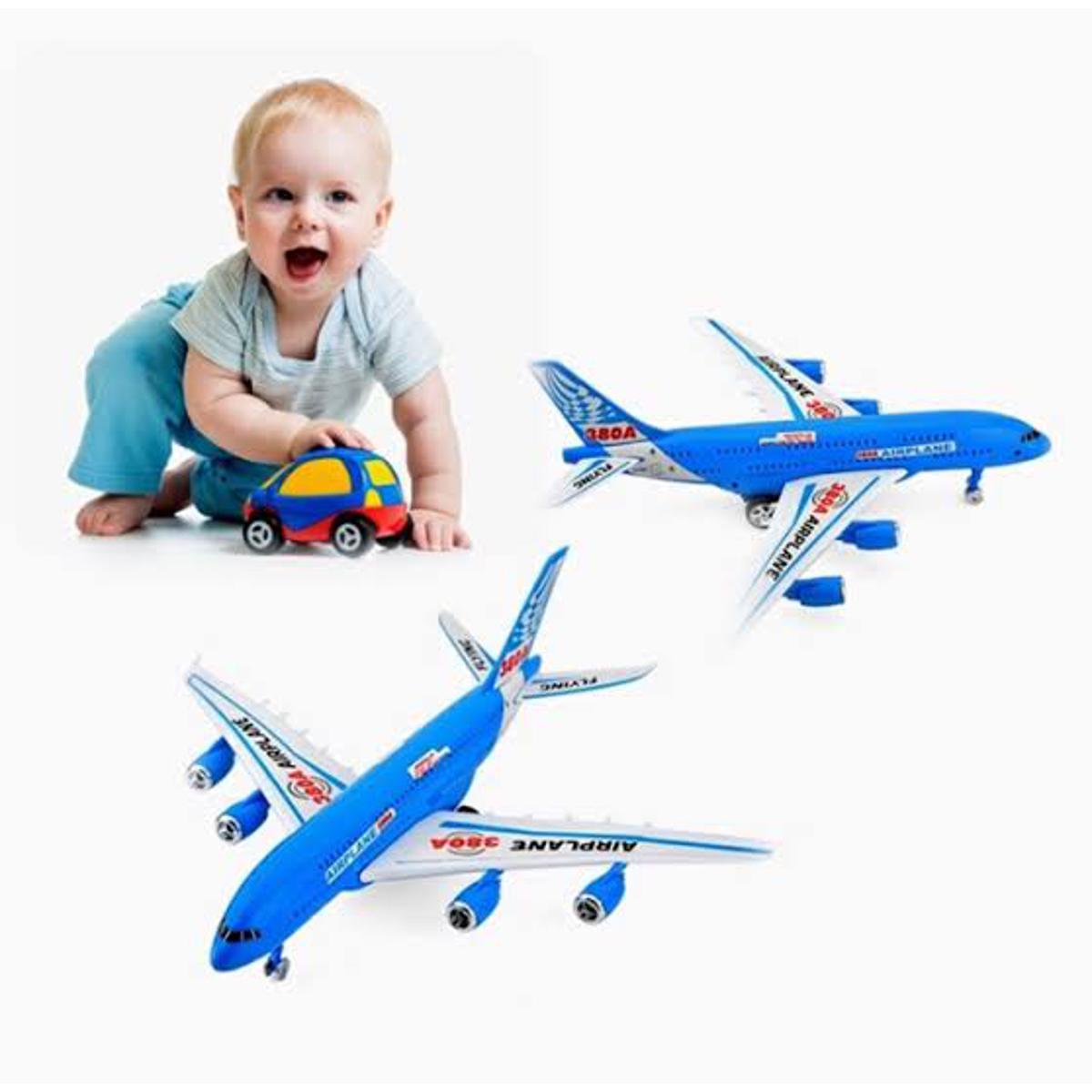 Kids Blue Aeroplane Toy With Rope Pulling Feature For Kids - S50900 ...