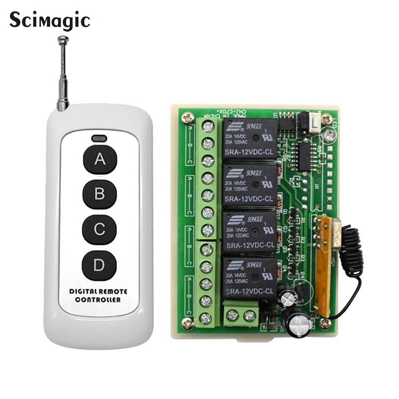 Wireless Remote Control Switch Dc 12v 24v 4ch Relay Module With 4 ...