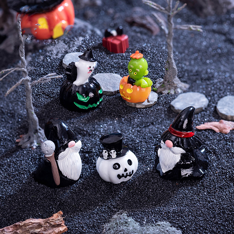 1Pc Wizard Ghost Pumpkin House Figurines Resin Ornaments Halloween ...