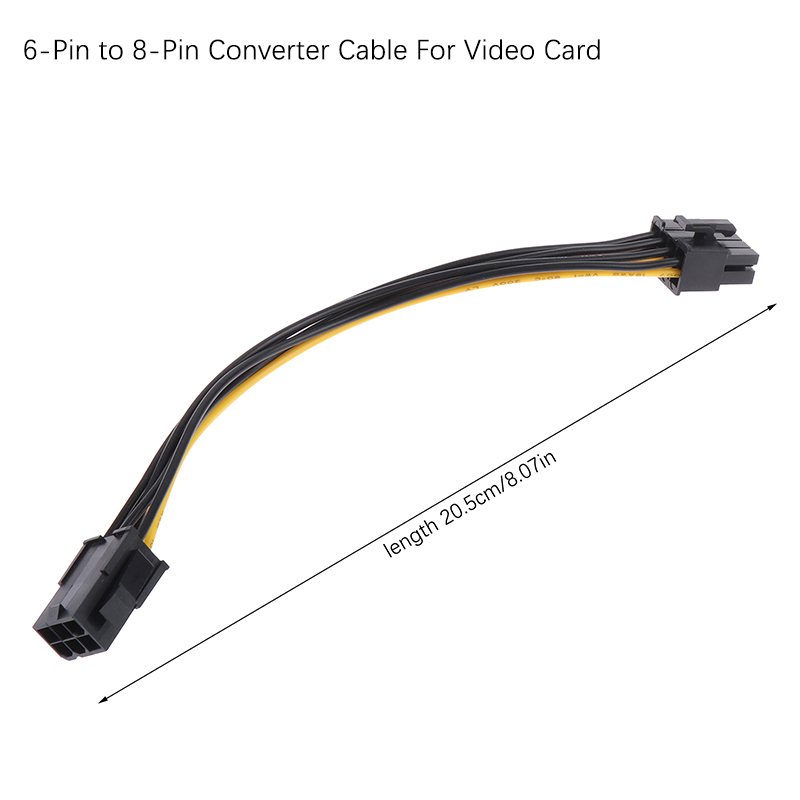6-Pin To 8-Pin PCI-E Power Converter Extension Cable For Video Card ...
