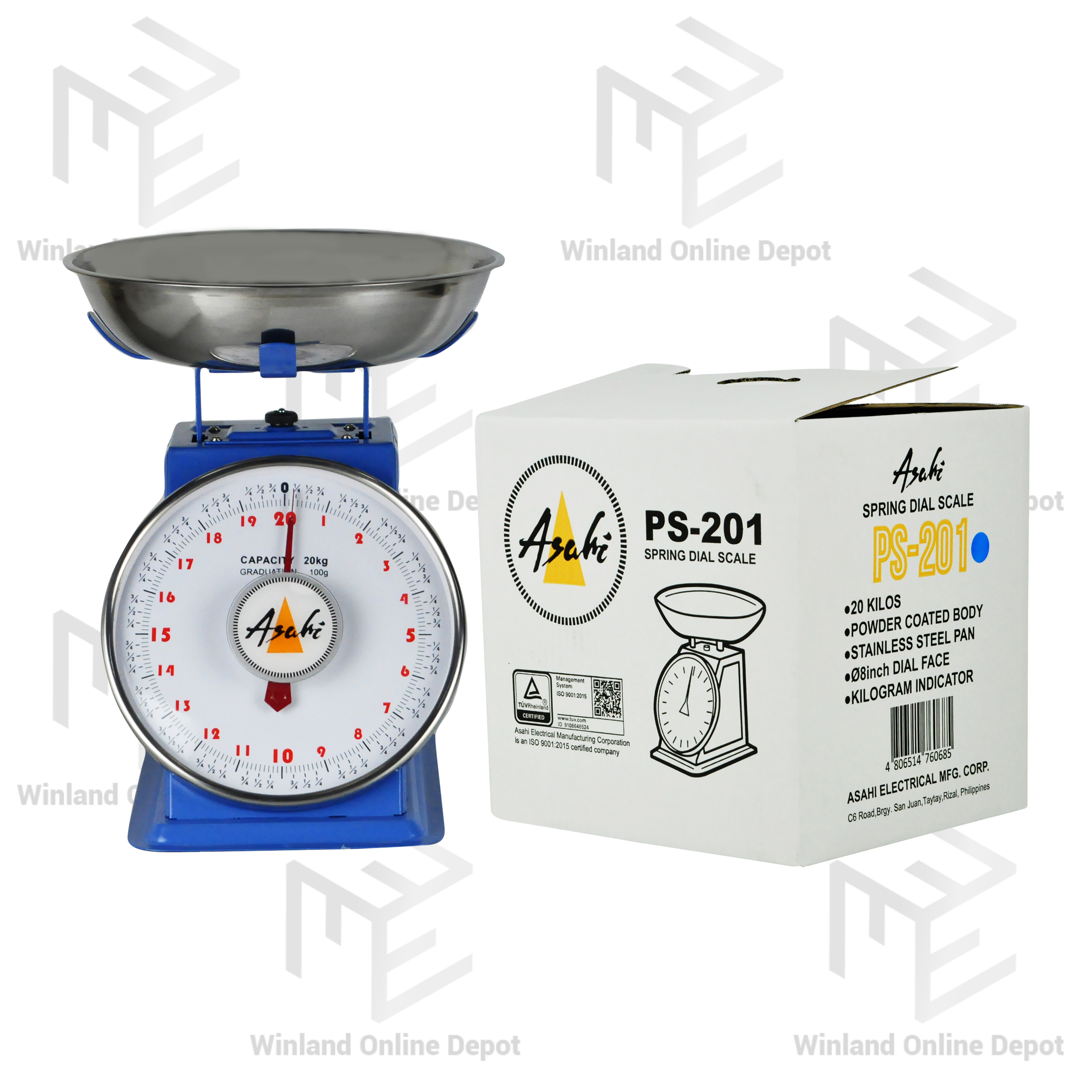 ASAHI by Winland Spring Dial Weighing Scale 20kg Aluminum Pan PS-201 | Lazada PH