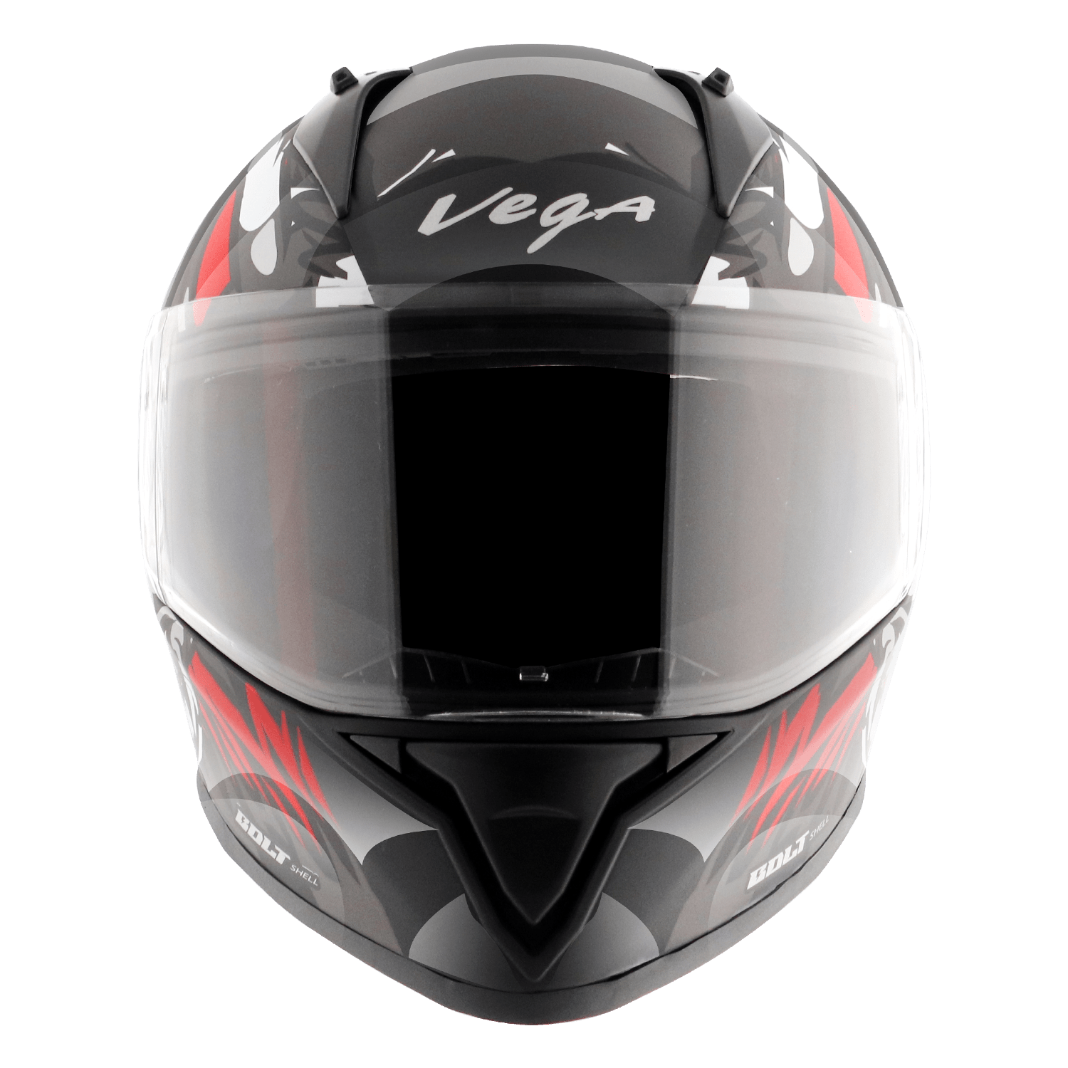 VEGA BOLT BUNNY SHINING BLACK RED FULL FACE MOTORCYCLE HELMET | RIDERS ...