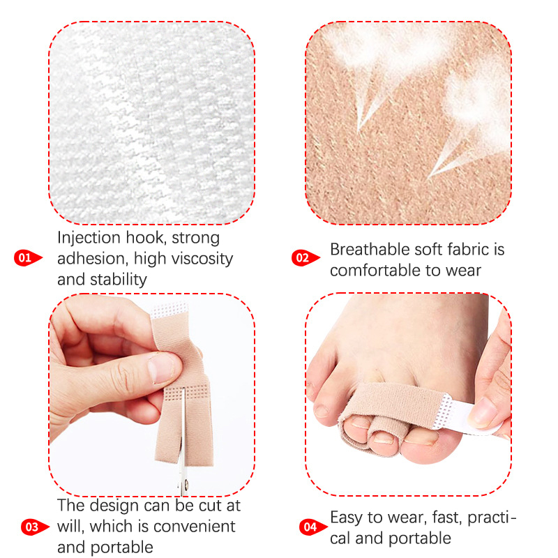 2Pcs Toe Finger Straightener Bend Toe Valgus Corrector Bandage Toe ...
