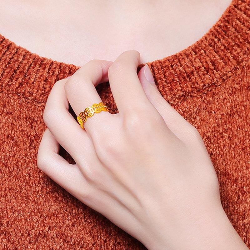 Women Lucky Charm Ring Money Catcher Coin Stainless Charm Finger Ring ...