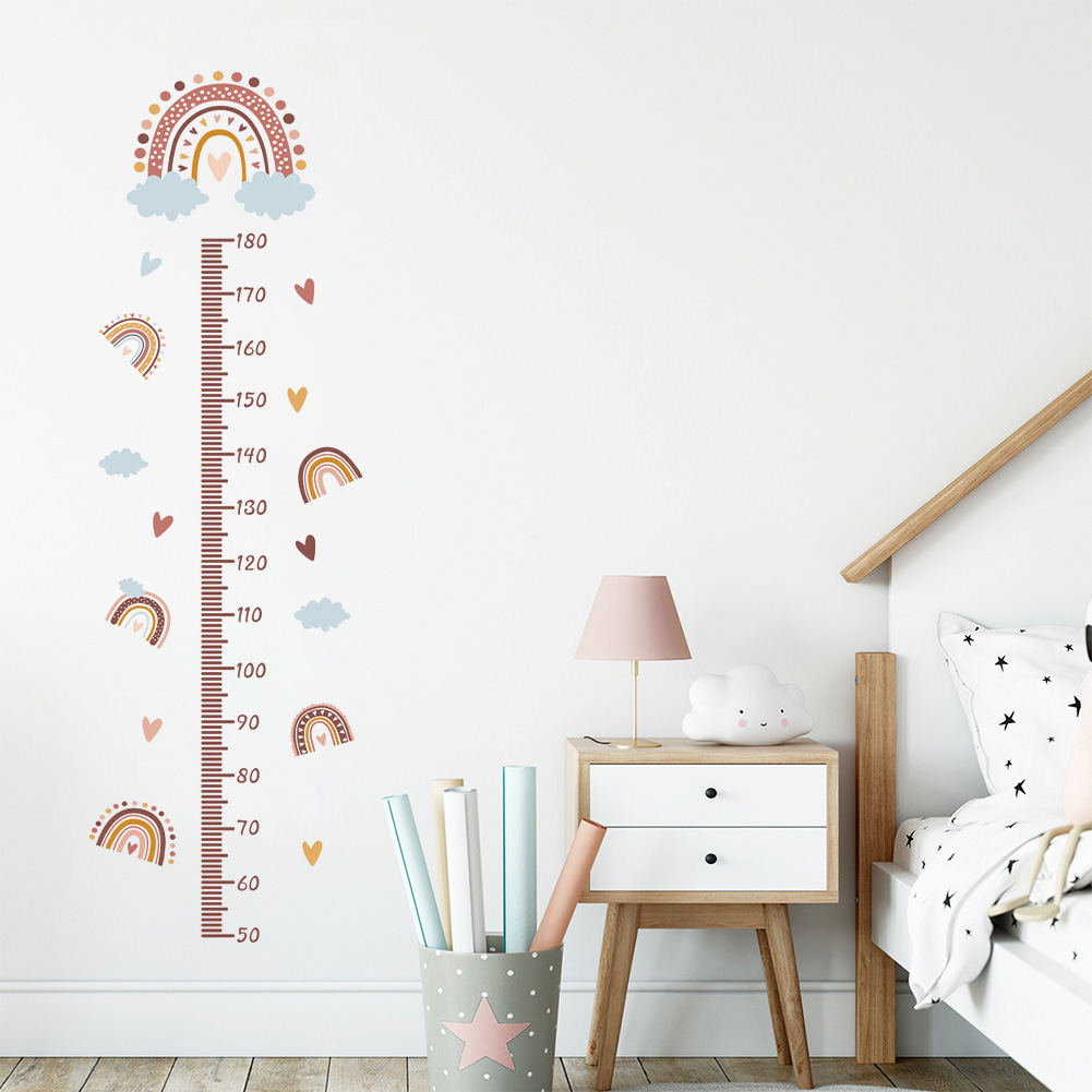 JM Rainbow Height Measurement Wall Stickers for Kids Room Height Ruller ...