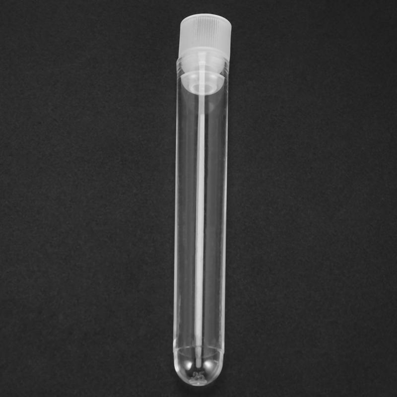 100Pcs Clear Plastic Test Tubes with White Screw Caps Sample Containers ...