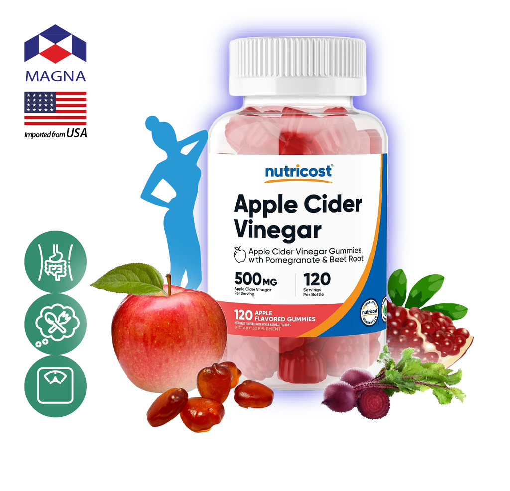 นูทรีคอสท์ แอปเปิ้ลไซเดอร์ เวนิกา 500 mg x 120 กัมมี่ Nutricost Apple Cider Vinegar Gummy ACV ...