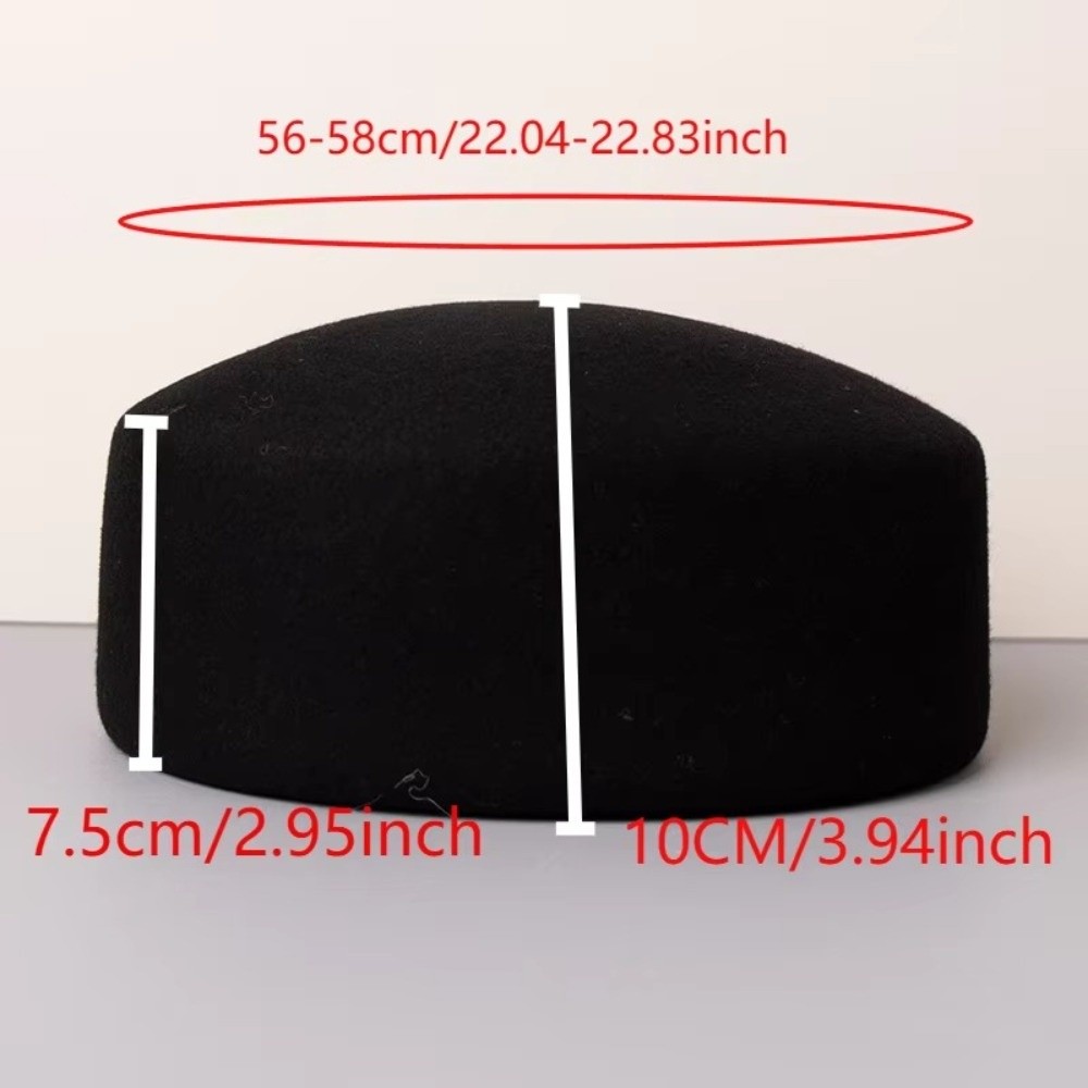 Fashion 100% Wool Top Hat Elegant Hard Top Flat Millinery Berets ...
