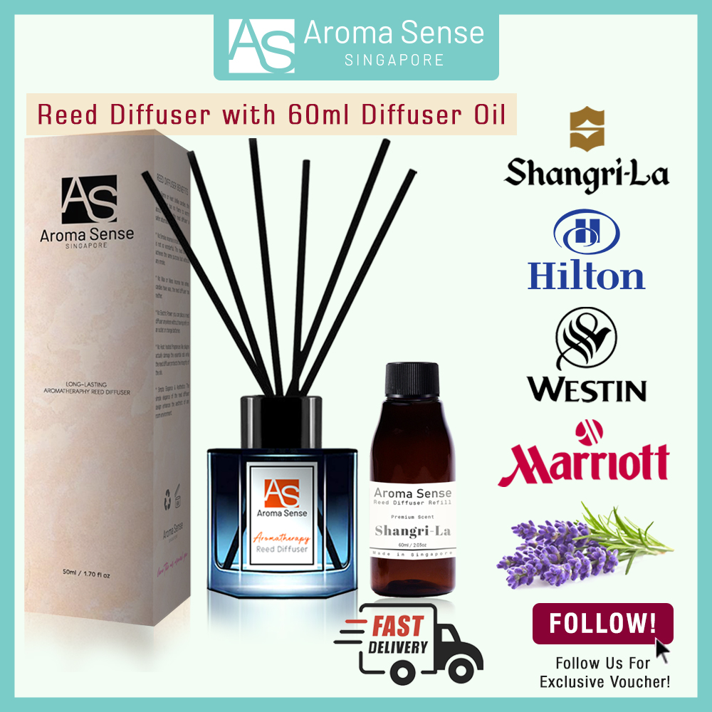 Aroma Sense Aromatherapy Reed Diffuser (60ml) with 50+ Fragrance for ...