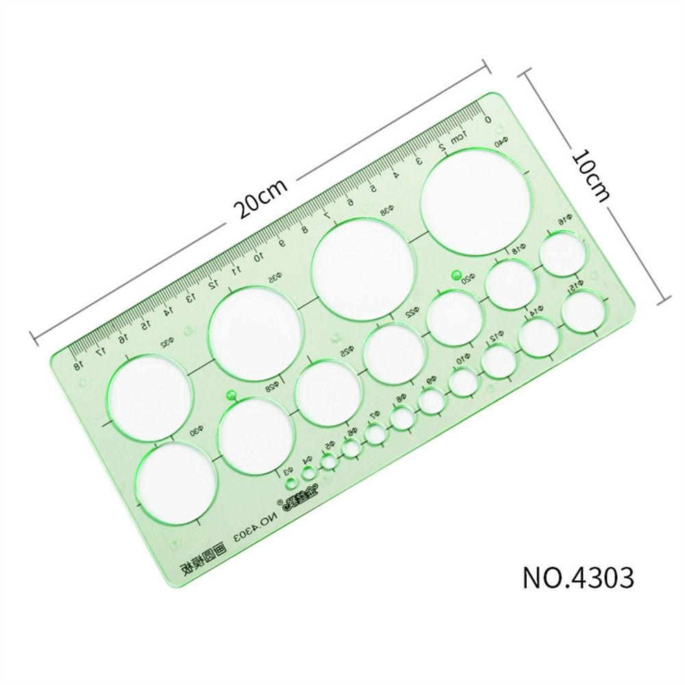 Transparent Stationery Stencil Measuring Tool Multi Shaped Circles ...