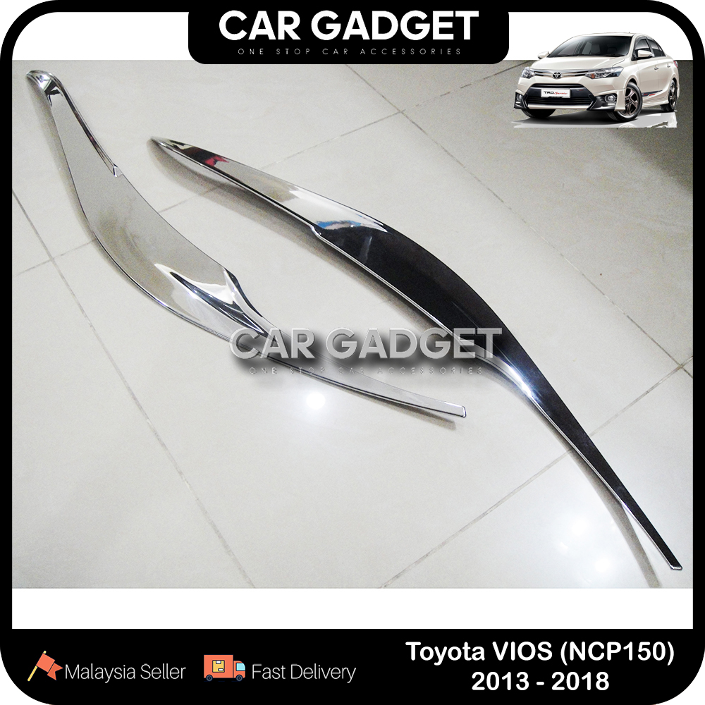 Toyota Vios Head Lamp Chrome Eyelid Front Head Light Lamp Eyebrow ...