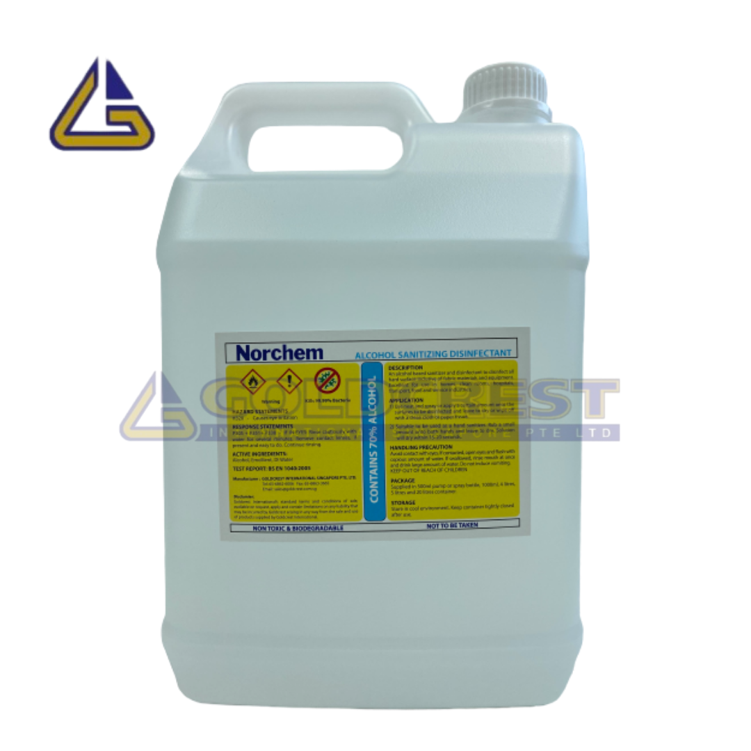 Norchem Alcohol Sanitizing Disinfectant (70% Isopropyl Alcohol) 5L ...