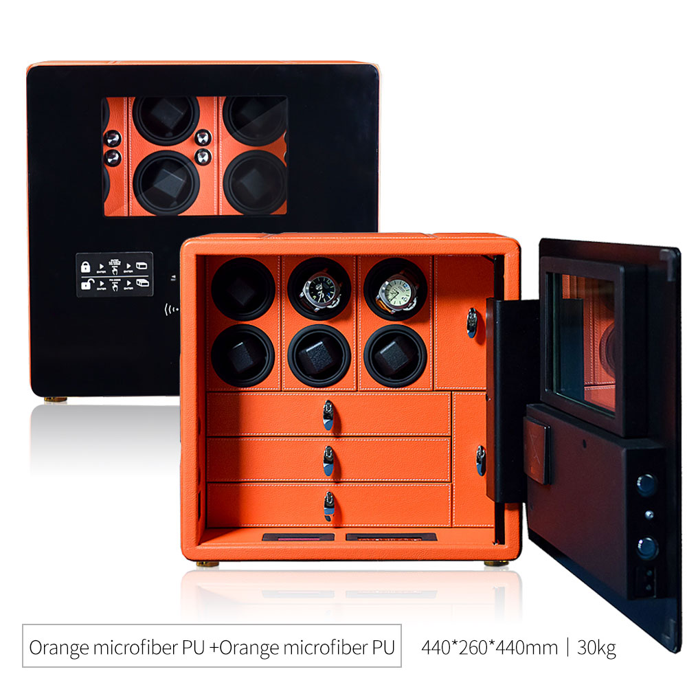 IBBETON Automatic Watch Winder Safe Box 6 Slot Watch Winding Box Quiet ...