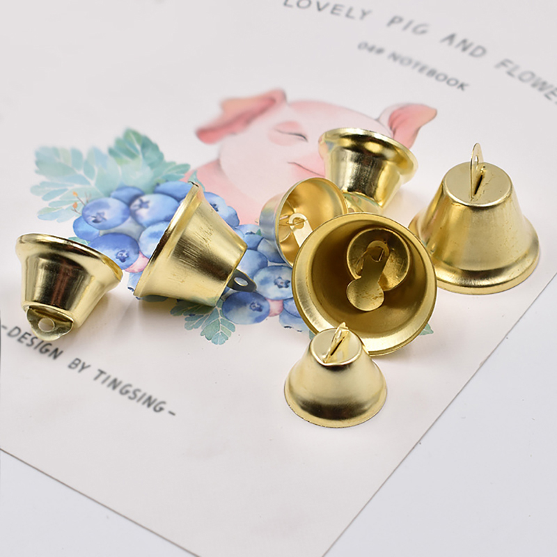 10-50mm Gold plated bells ornaments trumpet mini Jingle Bells Christmas ...