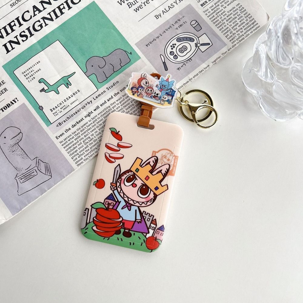 DINAH Kawaii Labubu Tome Card Holder Cute Hanging Neck Cartoon Labubu ...