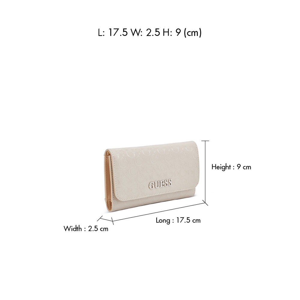 GUESS กระเป๋าสตางค์ผู้หญิง รุ่น F9455151 ABBAS SLG SLIM CLUTCH สีขาว ...