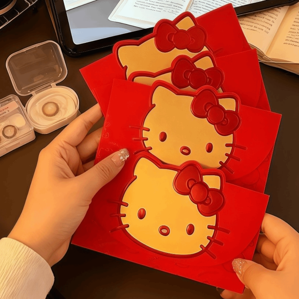 Cute Kitty 2026 New Year Red Envelope Stamping KT Cat Red Pocket ...