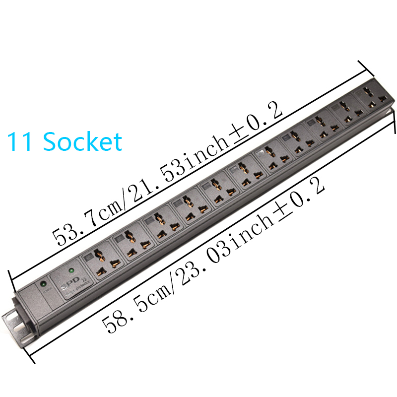 Universal Rack Mount PDU Power Distribution Unit PDU Power Strip 2/3/4/5/6/7/8/9/10/11/12 Slots ...