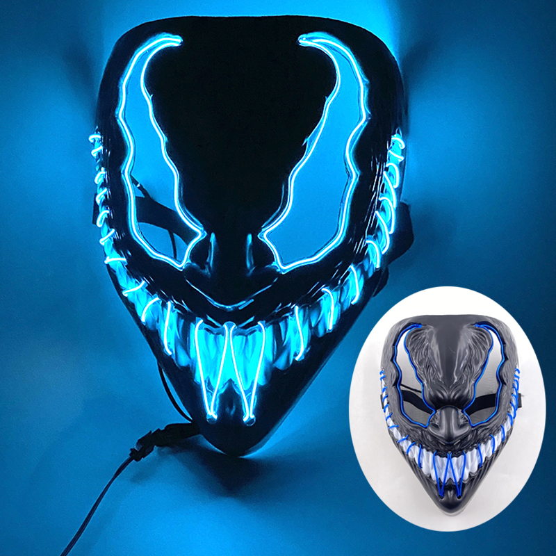 Cosplay Film Venom Accessories Prop Glowing Horror LED Party Mask ...