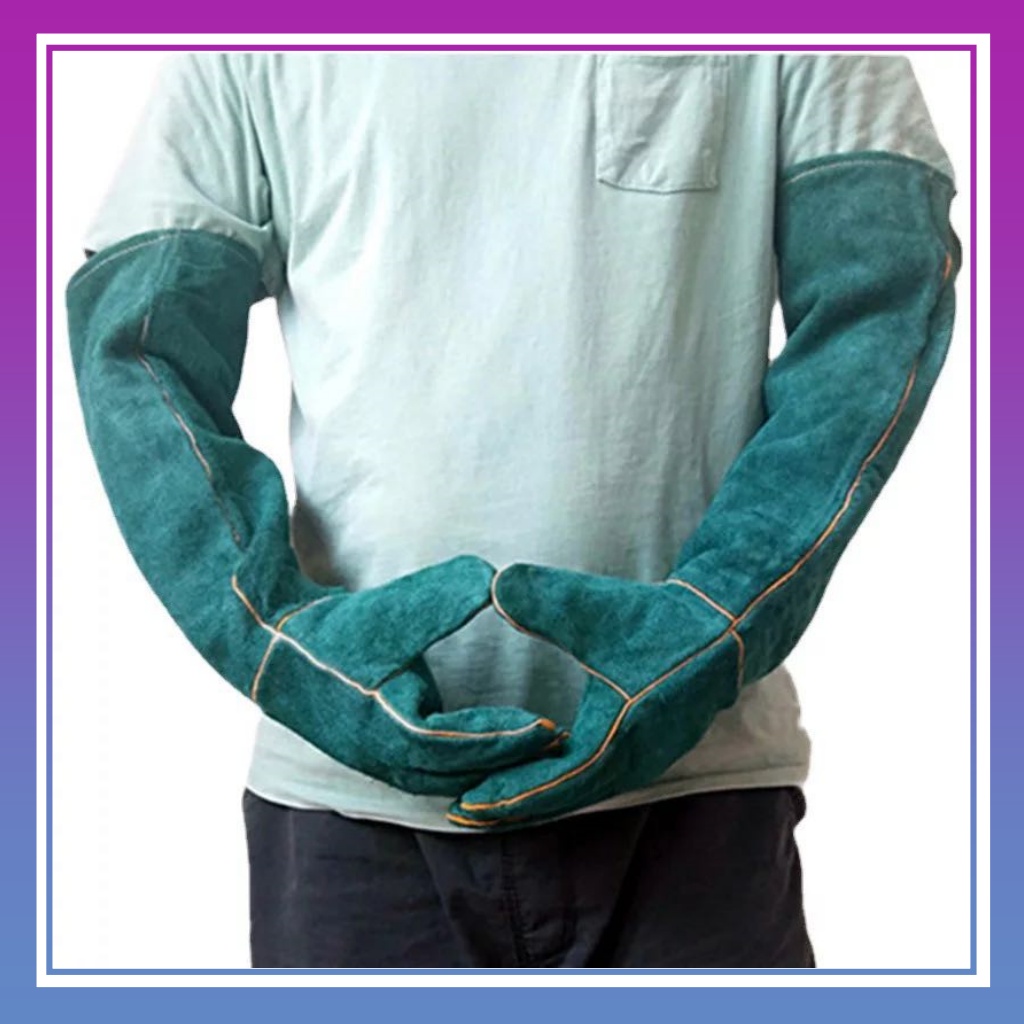 Happy Pet Anti-bite Safety Bite Gloves Long Leather Pets Grab Bite ...