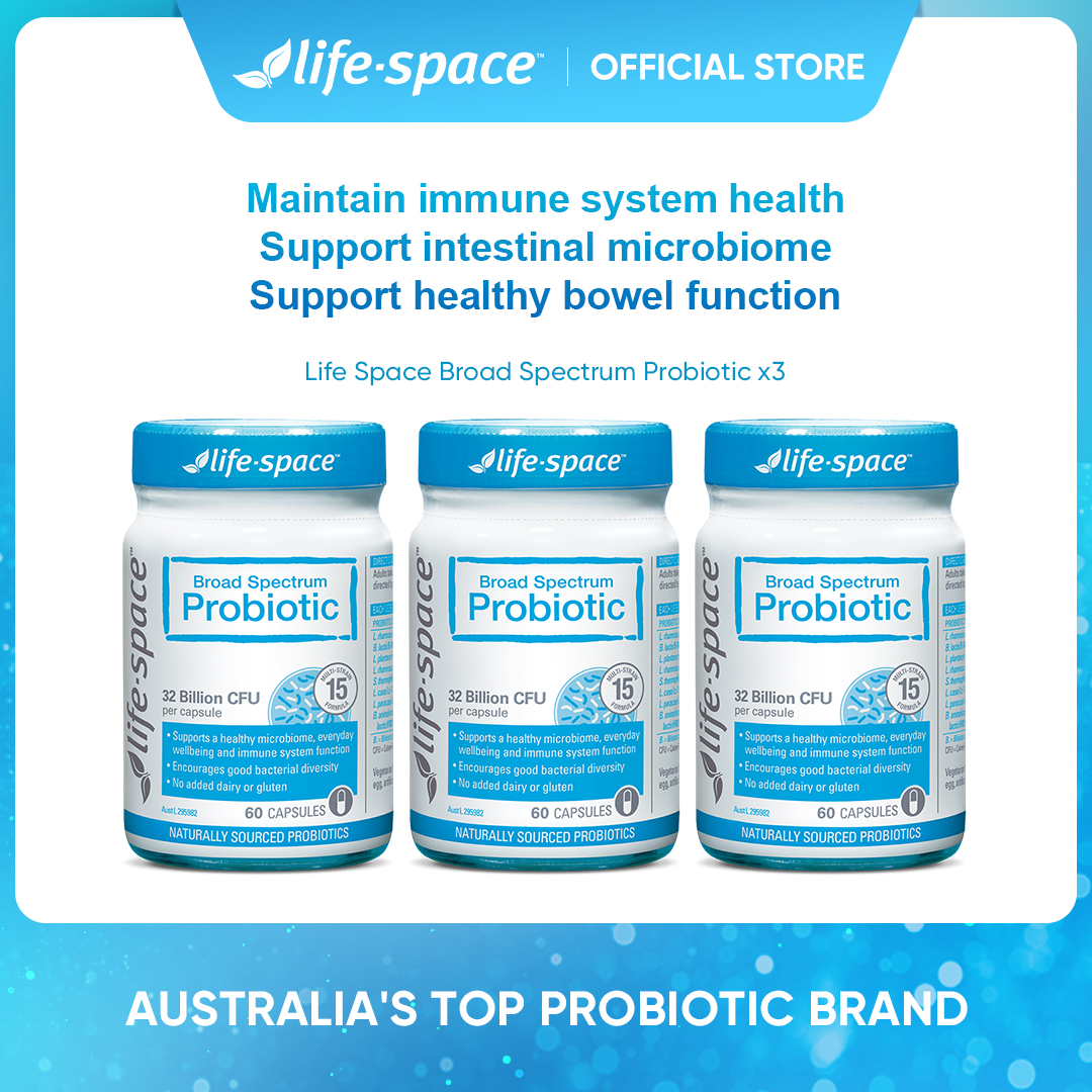Bundle of 3[Digestive Health]Life Space Broad Spectrum Probiotic 60 ...