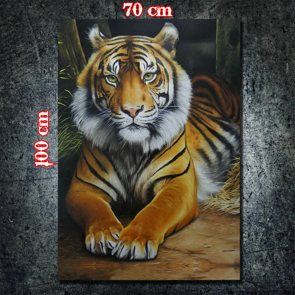 POSTER JUMBO UKURAN 100 X 70 CM TEMA HARIMAU / LUKISAN CETAK HARIMAU ...