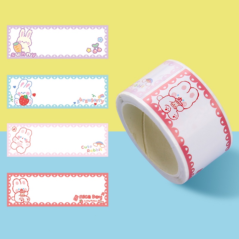 60 Pcs Rolled Cartoon Label Stickers Tape School Office Classification ...