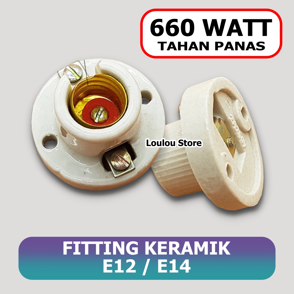 Fitting Lampu E14 E12 Keramik Porcelain Fiting Plafon E 14 E 12 Fitting ...