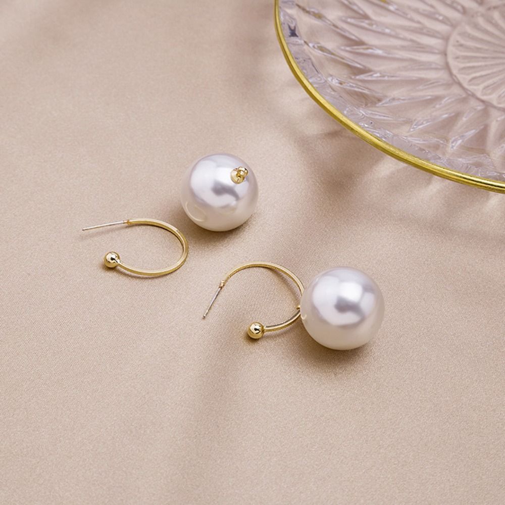 Vintage Fashion Big Ball Stud Earrings Charm Design Elegant Drop Ear ...
