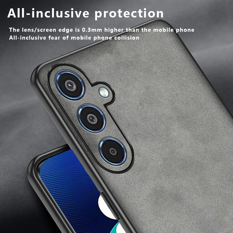 Tokifu For Samsung Galaxy M35 Lambskin Leather Pounch Silicone ...