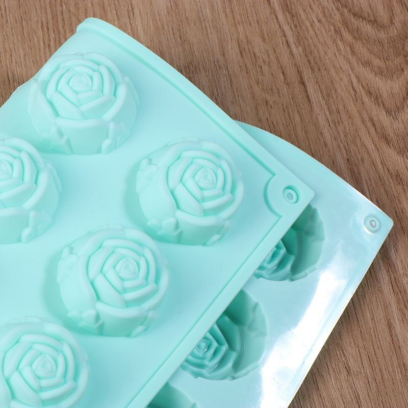 【Eco-friendly】 15 Cavity Rose Shape Mold Chocolate Candy Pudding Making ...