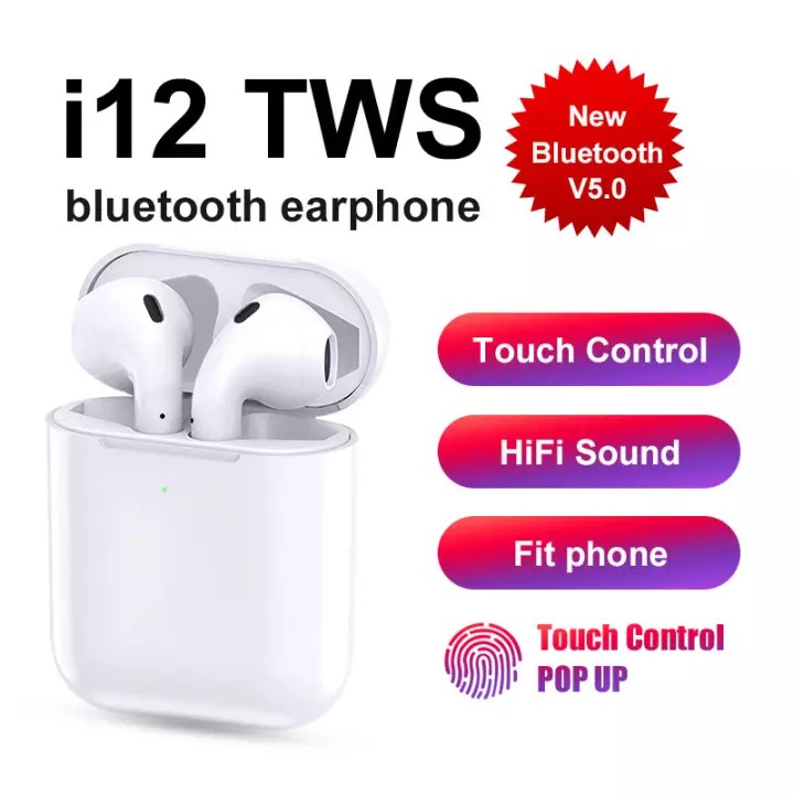 i 12 TWS Airpdos original 5.0 Version With SENSOR TOUCH Earpods High ...