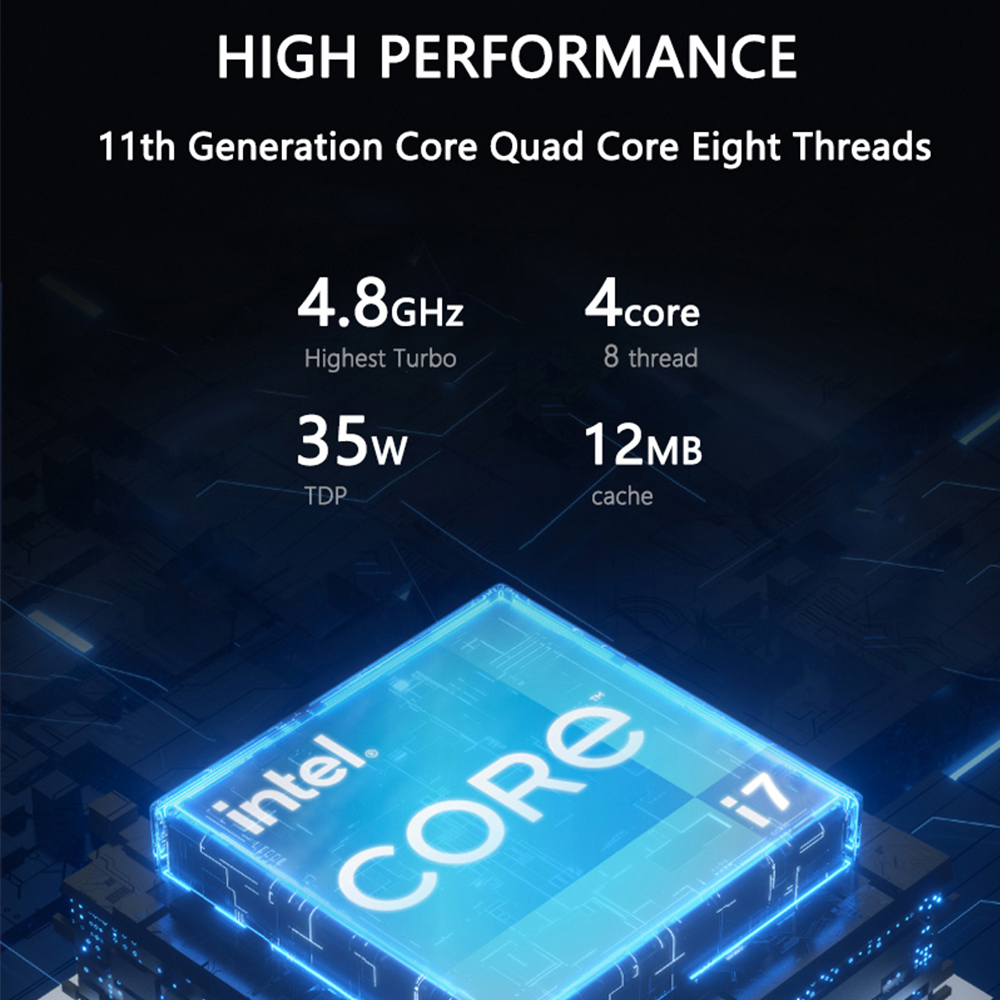 KUU Mingar 2 Office Gaming Mini PC 11th Intel Core i7-11370H Up to 4 ...