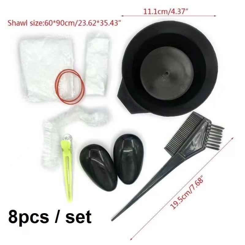 Hair Dyeing Kit 8 pcs Hair color tools dye hair tools 8 thing rebonding ...