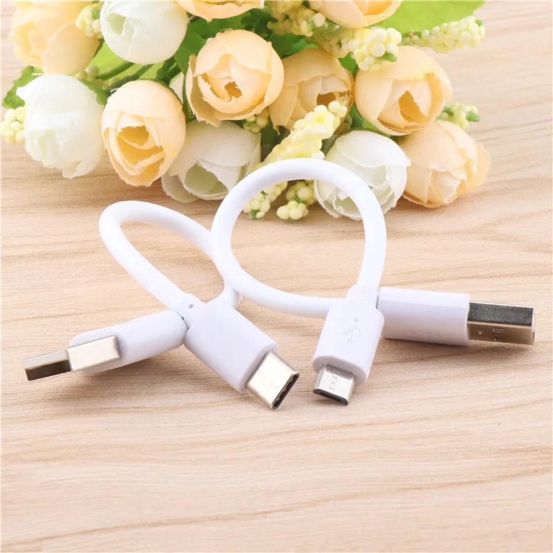 Type C Micro USB Cable 15cm Short Fast Charging For Samsung Xiaomi ...