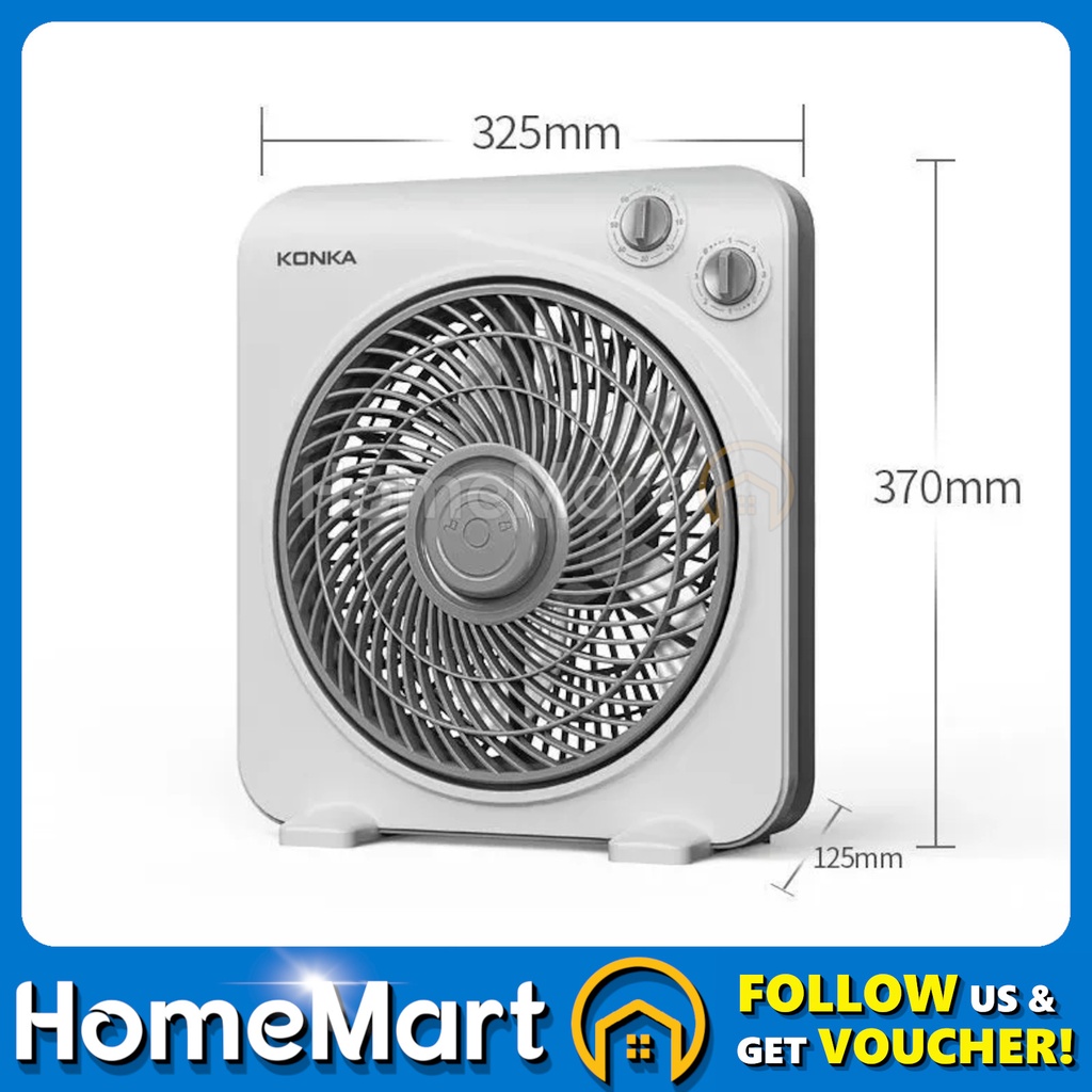 KONKA Table Fan Desk Fan Box Fan Energy Saving Fan Wide Angle Cooling ...