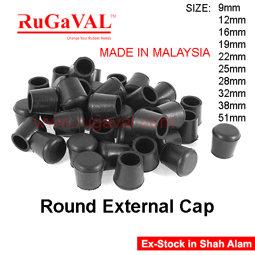 Round External Cap I Getah Kaki Meja Furniture I Foot Leg Getah HItam ...