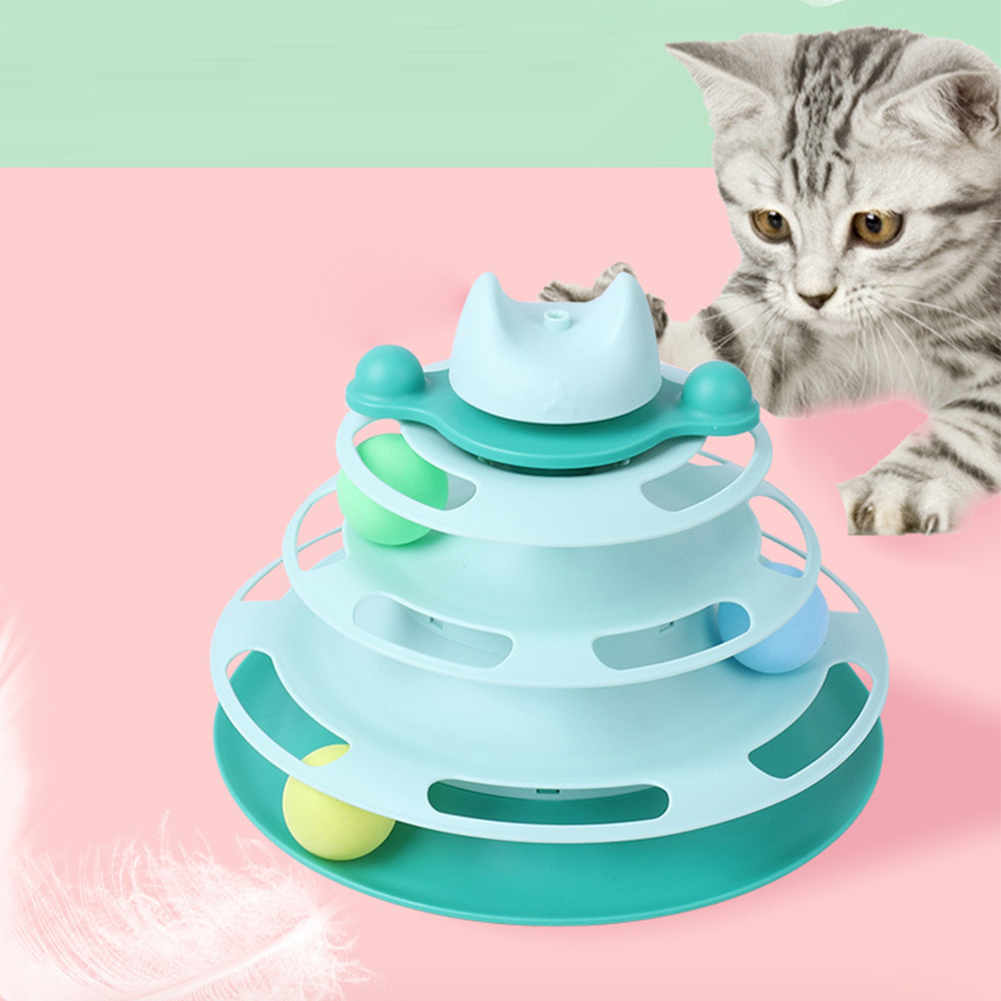 Dog Cat Four-tier Turntable Pet Intellectual Track Tower Funny Cat Toy ...